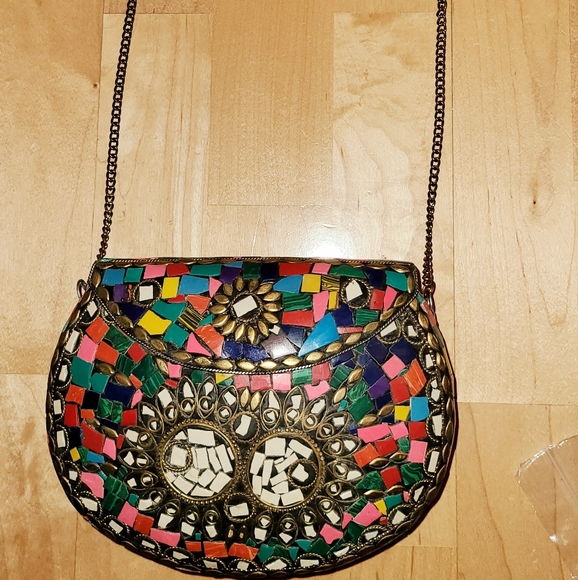 Bags | Designer Ceramic Mosaic Colorful Purse Clutch Handbag | Poshmark